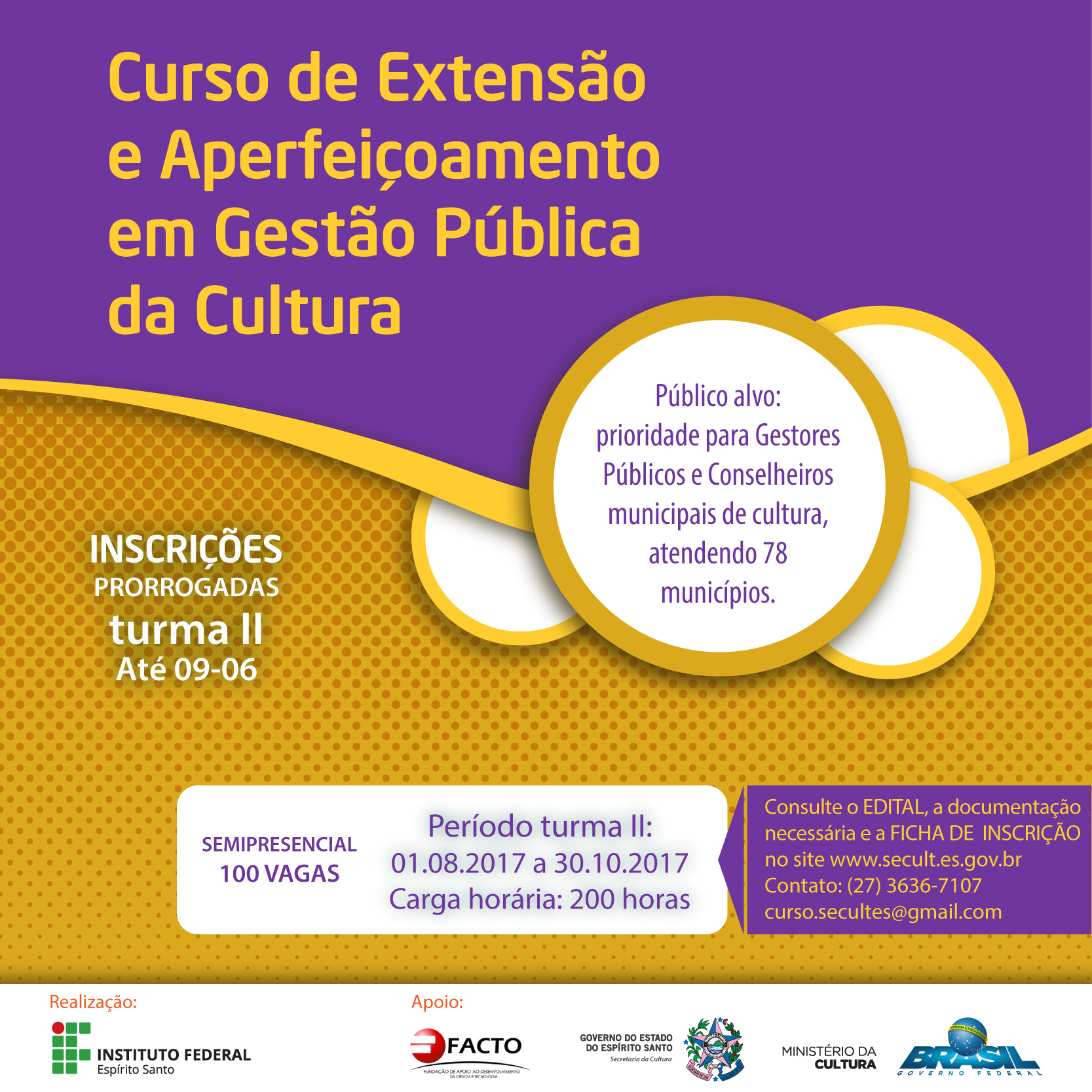 SECULT - Confira o resultado final da seleção do Curso de Extensão e ...